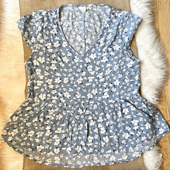 Sim & Sam | Tops | Sim And Sam Blue Floral Blouse | Poshmark